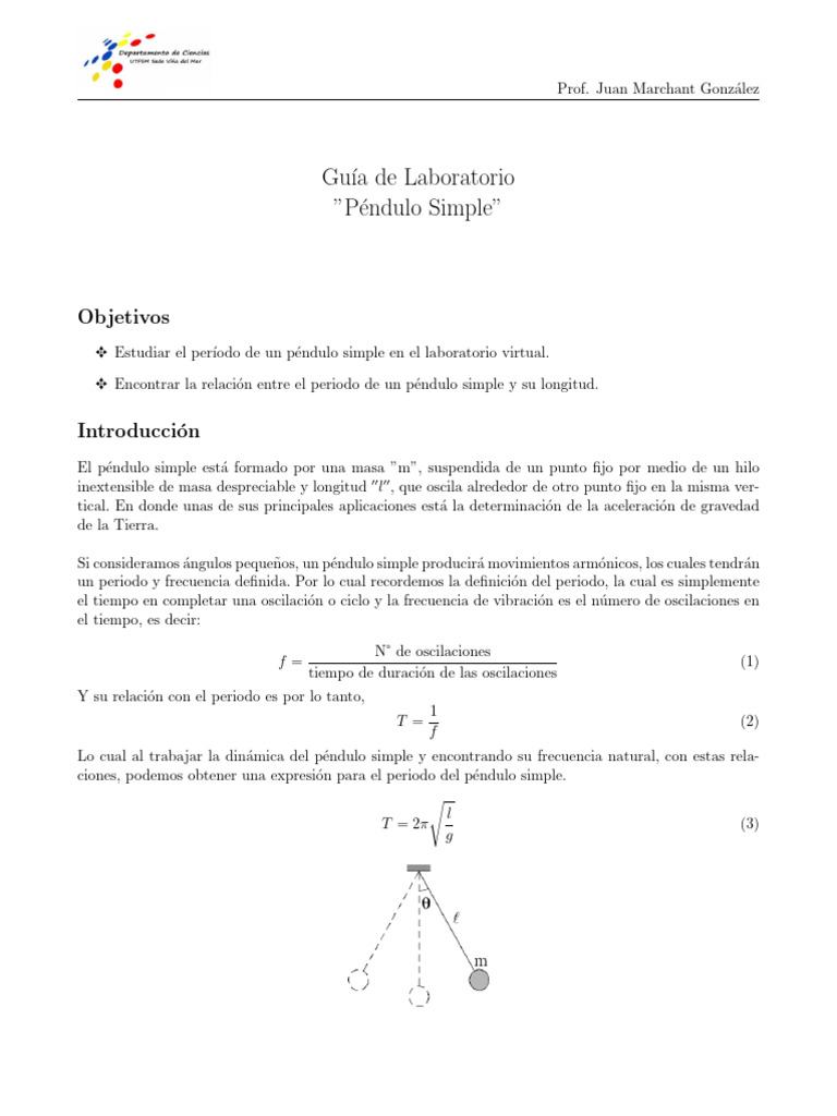 Guia - Lab | PDF | Péndulo | Oscilación