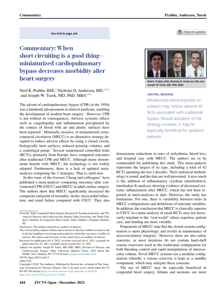 MINI ECC CIRCUIT IN PEDIATRIC | Download Free PDF | Randomized ...