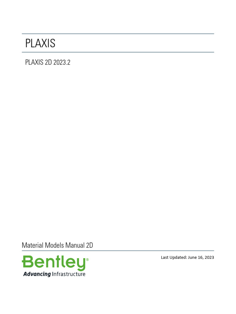 PLAXIS - Material Models Manual | Download Free PDF | Strength Of Materials | Young's Modulus