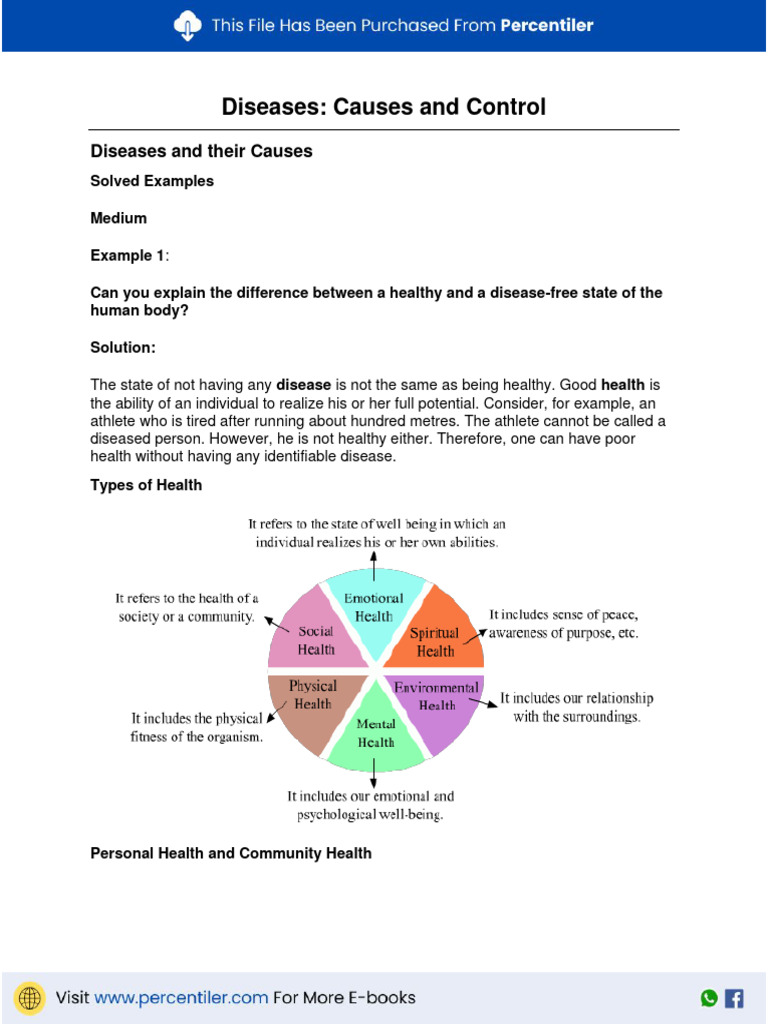 Diseases Causes and Control | PDF | Infection | Hygiene