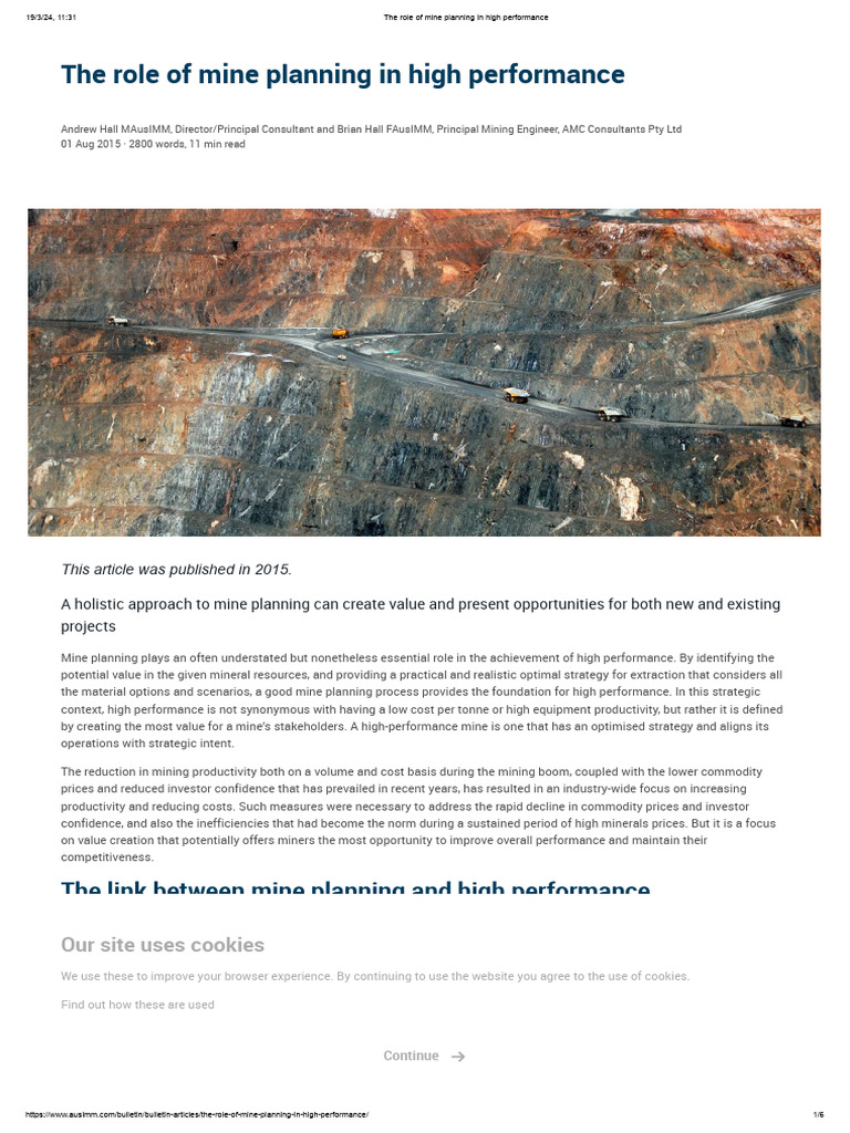 Optimizing Mine Planning for Performance | PDF | Mining | Risk