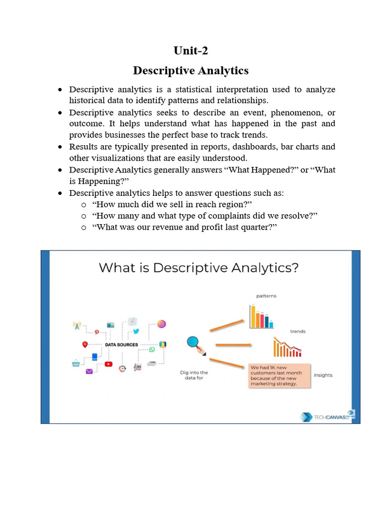 Unit-2 Descriptive Analytics | PDF | Data Analysis | Analytics