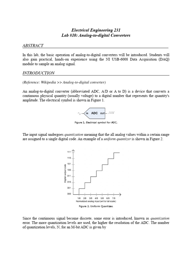Lab 10 Analog To Digital Converters | PDF | Analog To Digital Converter ... Lab 10 Analog To Digital Converters | PDF | Analog To Digital Converter ...