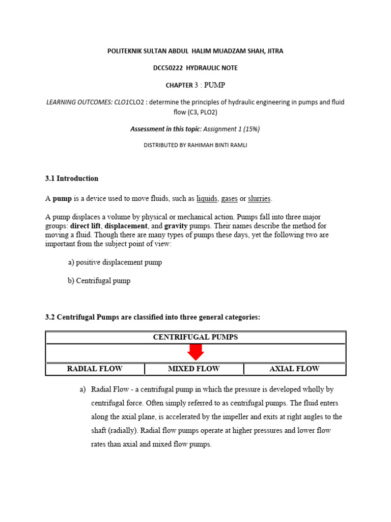Chapter 3 Pump Download Free Pdf Pump Fluid Mechanics