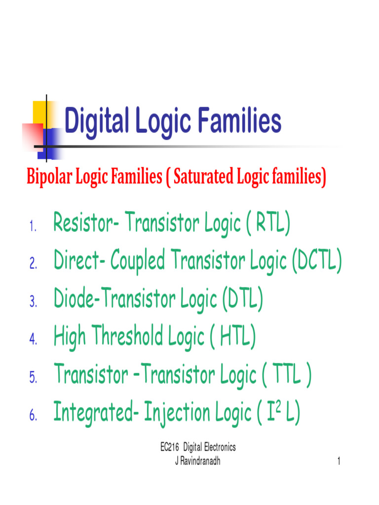 Logic Family | Download Free PDF | Logic Gate | Field Effect Transistor
