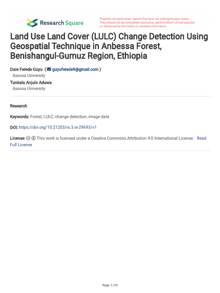 Land Use Land Cover LULC Change Detection Using Ge | PDF ...
