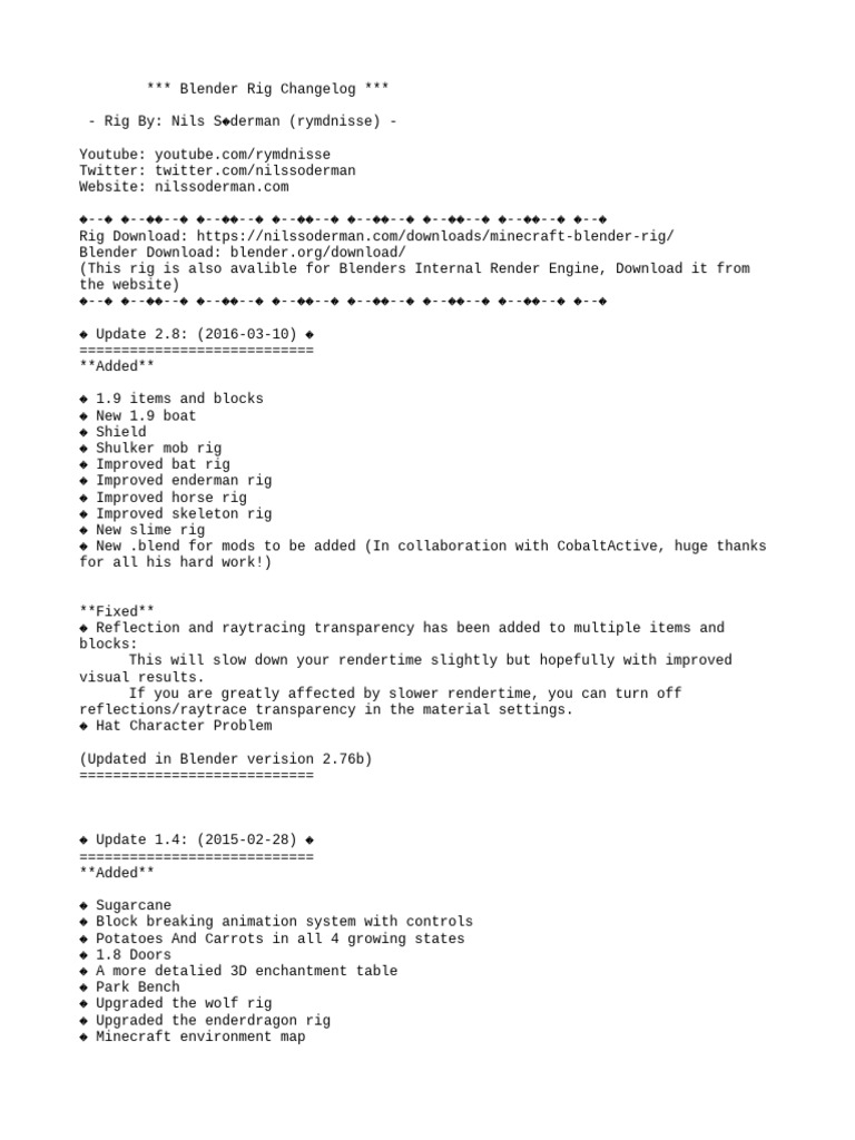 Changelog | PDF | Blender (Software)