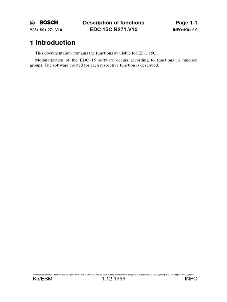 Description of Functions EDC 15C B271.V10 - 1 | PDF | Function ...