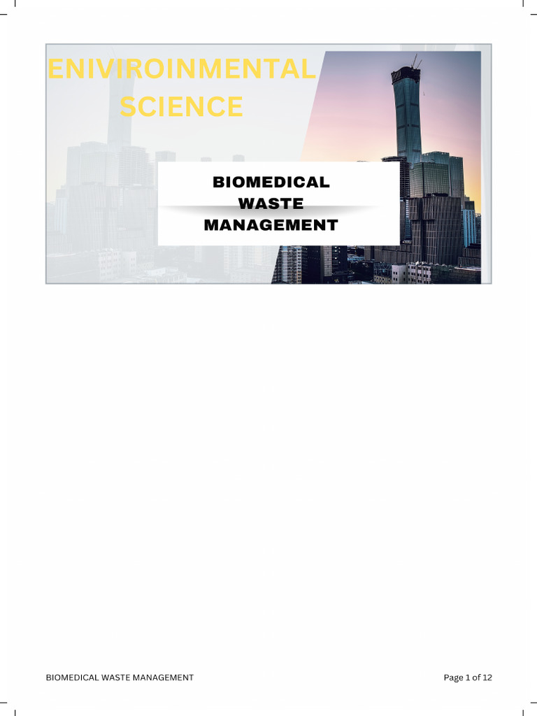 Biomedical Waste Management | PDF