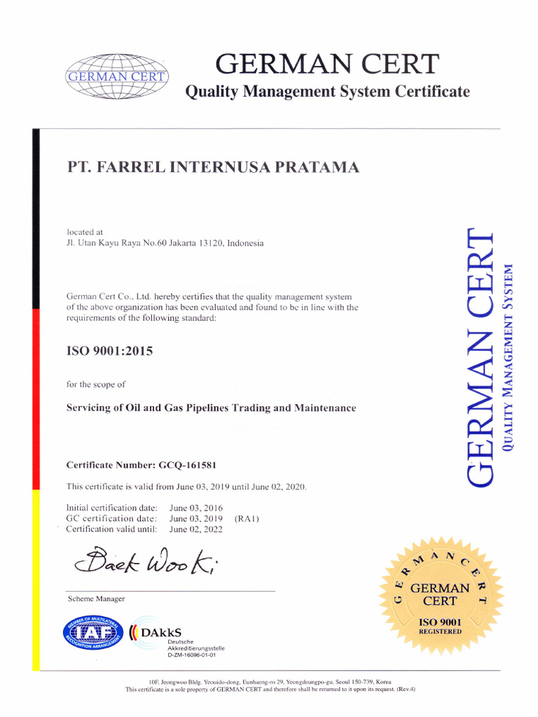 A. GERMAN ISO 9001 - 2015 Quality Management System (2022) | PDF ...