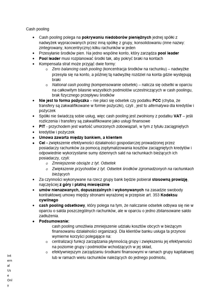 Cash Pooling | PDF