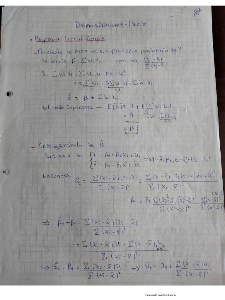 Demostraciones Econometría | PDF