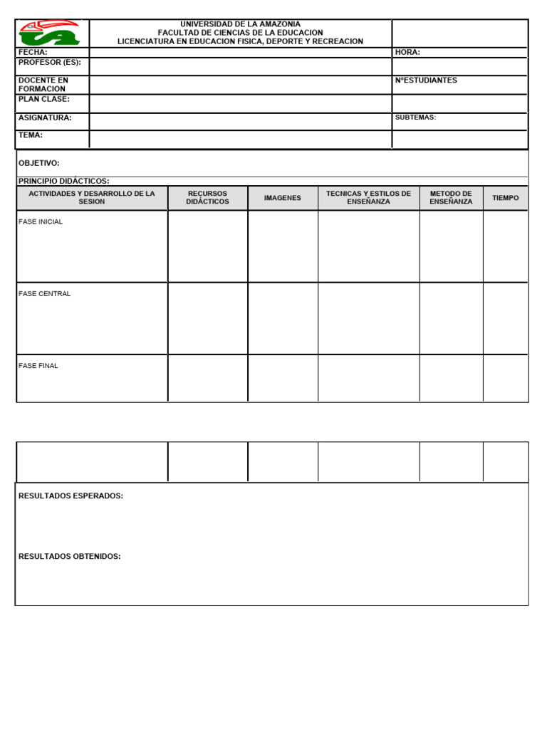 Formato Plan Clase | PDF