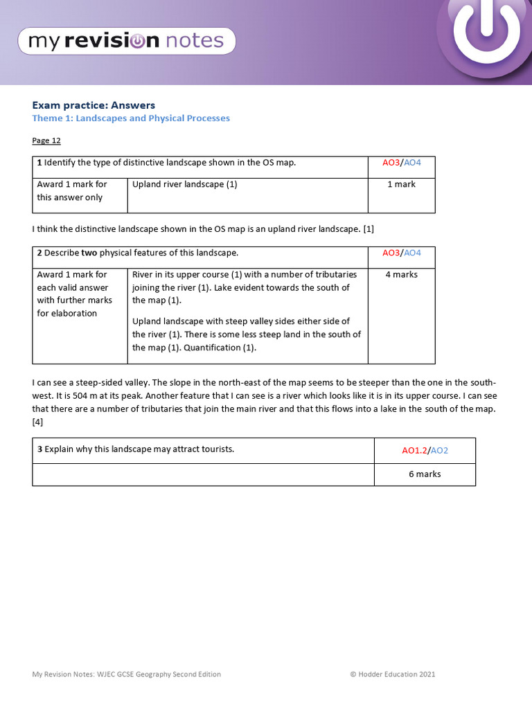Exam Practice Answers | PDF | Erosion | Flood