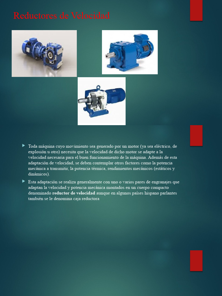 Tipos y Ventajas de Reductores de Velocidad | PDF | Ingeniería mecánica ...