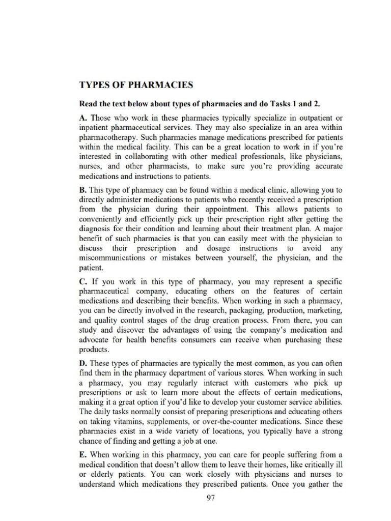 Types of Pharmacies-Develop Your Medical English | PDF