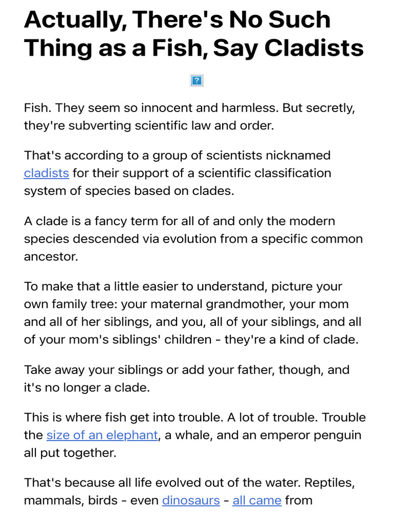 Actually, There's No Such Thing As A Fish, Say Cladists: ScienceAlert ...