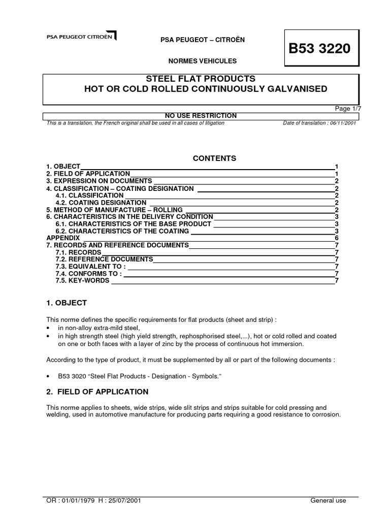 B53 3220 Steel Flat Products Norme | PDF | Sheet Metal | Rolling ...
