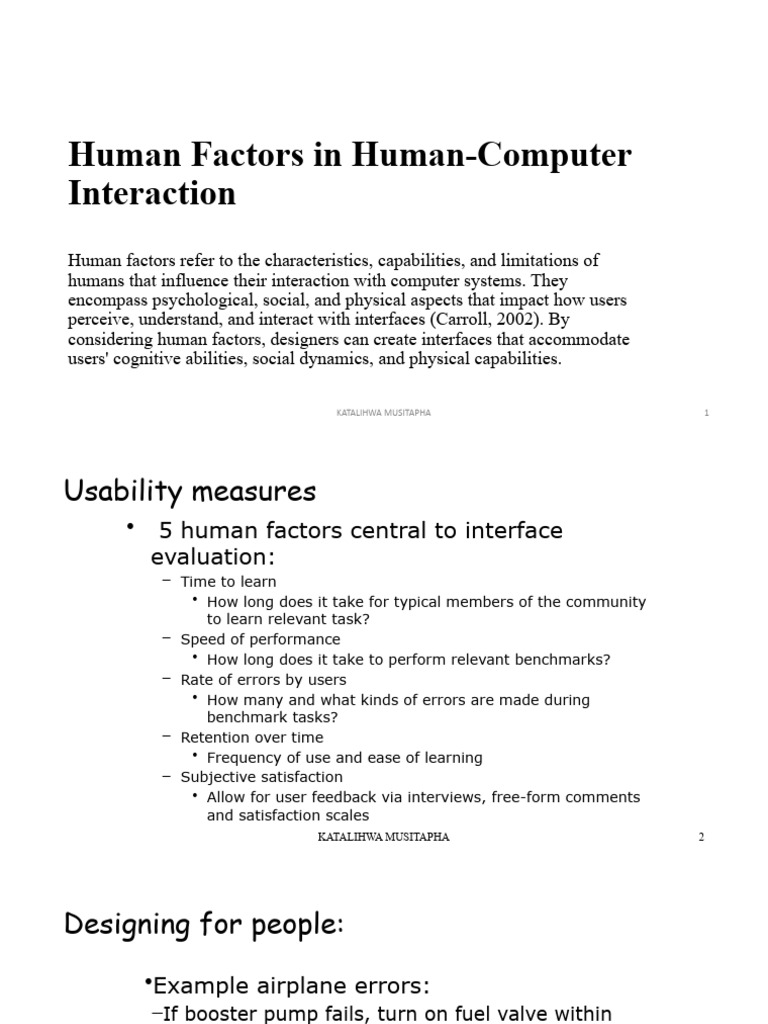 Human Factors | Download Free PDF | Human–Computer Interaction | Usability