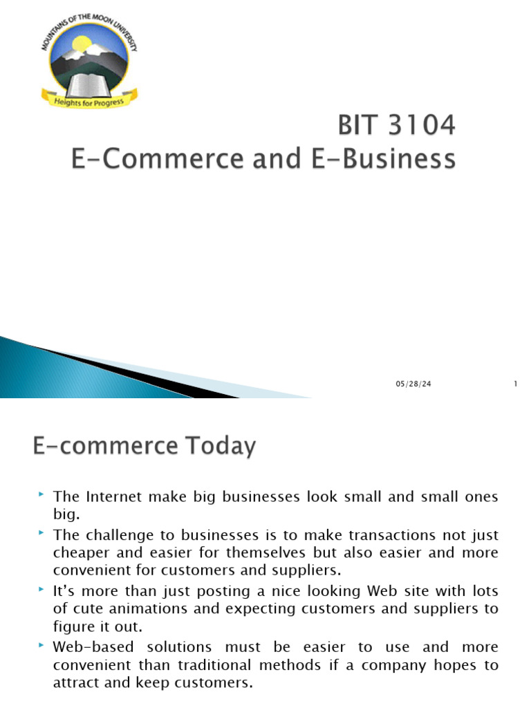 BIT 3104 - Lect 2 | PDF | Electronic Business | E Commerce