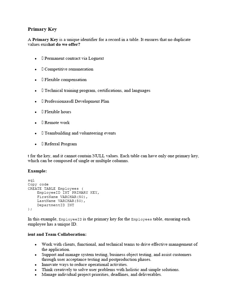 Primary Key | PDF | Software Development Process | Computing