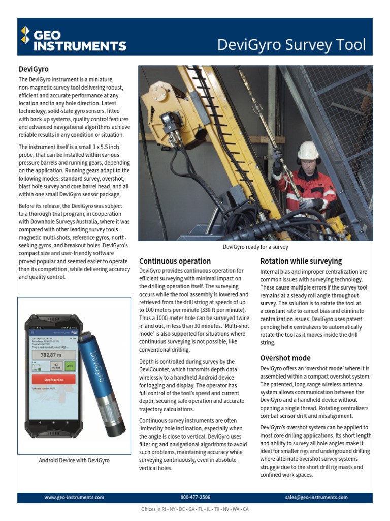Geo-DeviGyro-Intro | PDF | Surveying | Drill