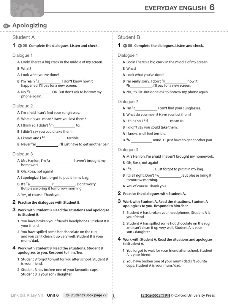 Apologizing Dialogues Practice | PDF