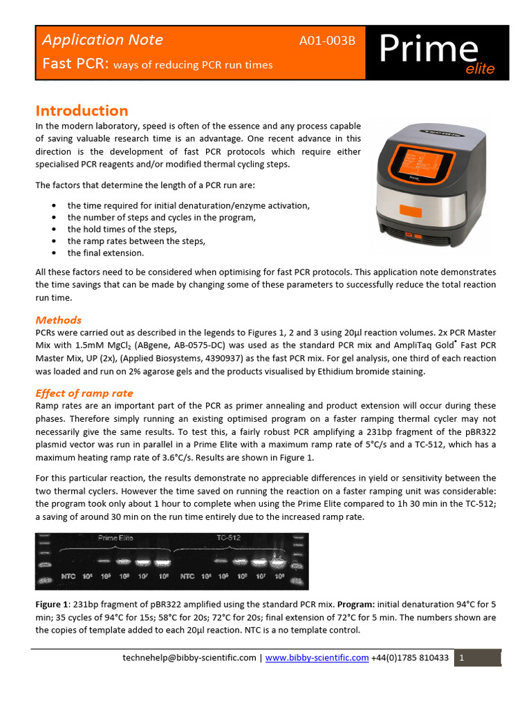 A01_003B_Fast_PCR | PDF | Polymerase Chain Reaction | Genetic Engineering
