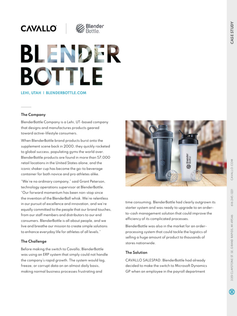 CAVALLO Blender Bottle Case Study | PDF | Computing | Business