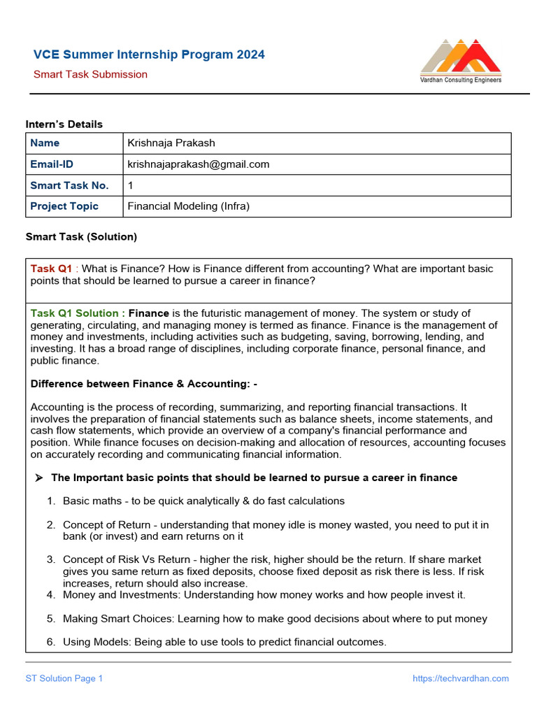 Smart Task 1 | PDF | Debt | Project Finance
