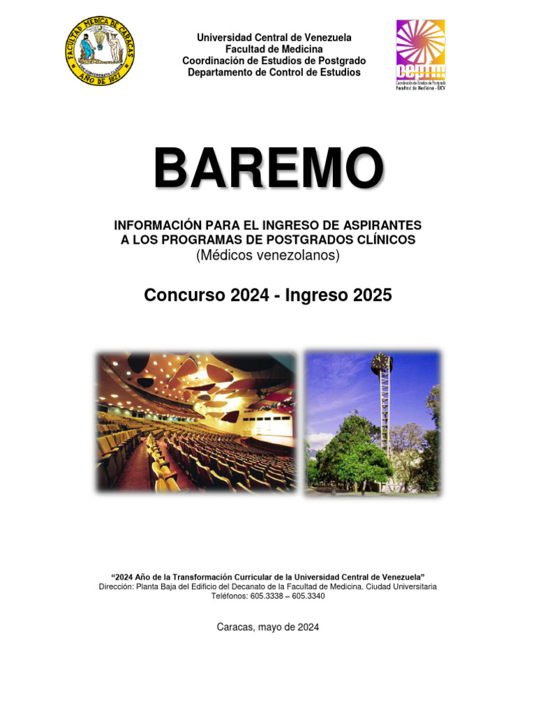 Baremo Concurso 2024 - Ingreso 2025 | PDF | Cardiología | Universidad