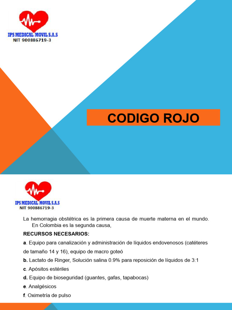 Protocolo de Código Rojo en Hemorragia Obstétrica | PDF | Medicina ...