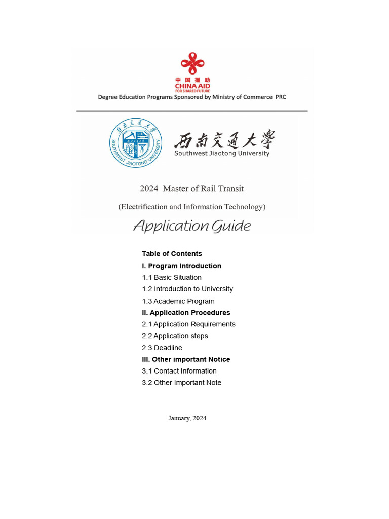 29-2024 Master Program of Rail Transit Electrification and Information ...