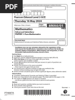 Edexcel a Level Maths Paper 3 Statistics June 2024 | PDF | Area ...