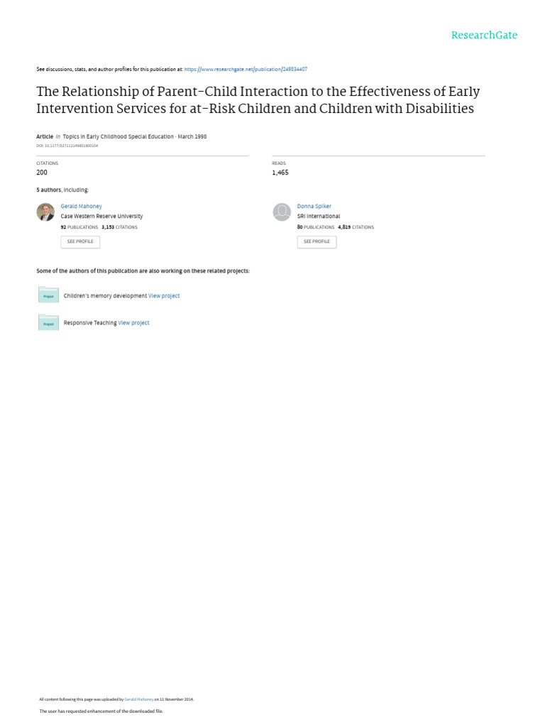 Parent-Child Interaction Impact | PDF | Child Development | Affect ...
