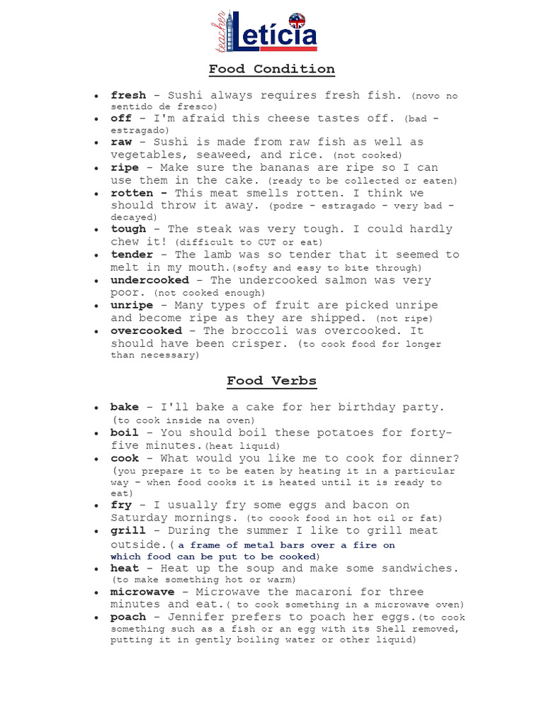 Food Condition | PDF | Taste | Foods