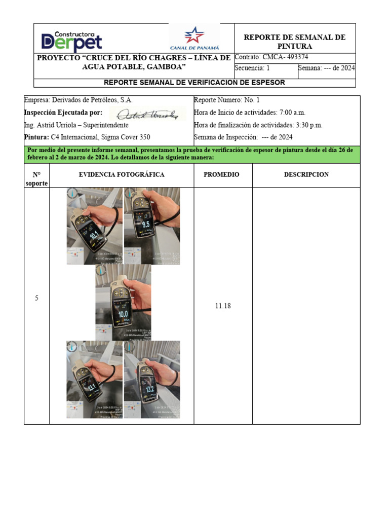 Reporte de Calidad Pintura, Primera Capa | PDF Reporte de Calidad Pintura, Primera Capa | PDF
