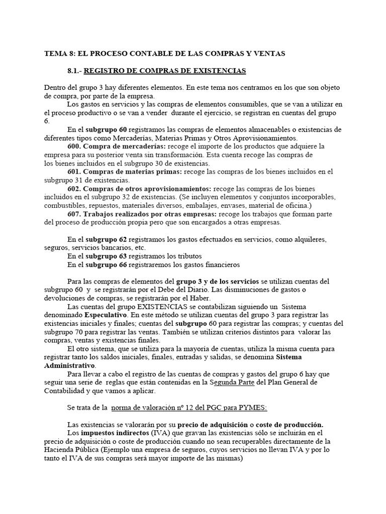 Tema 8 Contabilidad de Compras y Ventas | Descargar gratis PDF | Factura | Impuesto al valor ...