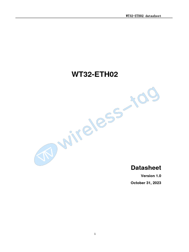 WT32-ETH02+Datasheet+V1 0+en | PDF | Port (Computer Networking ...