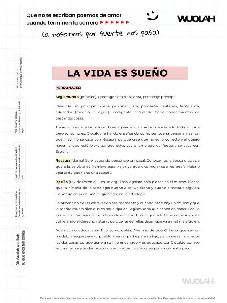 Wuolah Free La Vida Es Sueño 2 11 | PDF | Sueño | Rima