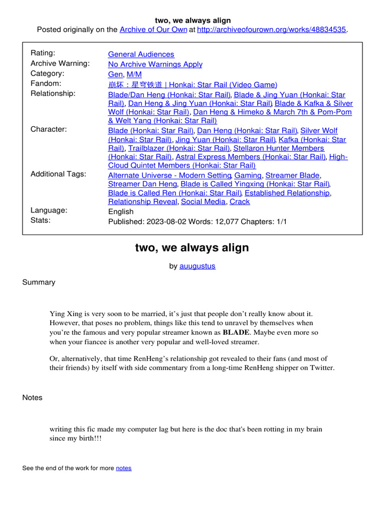Two We Always Align | PDF