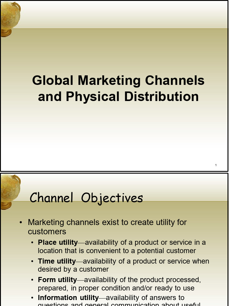 Global Marketing Channels Overview | PDF | Supply Chain | Retail