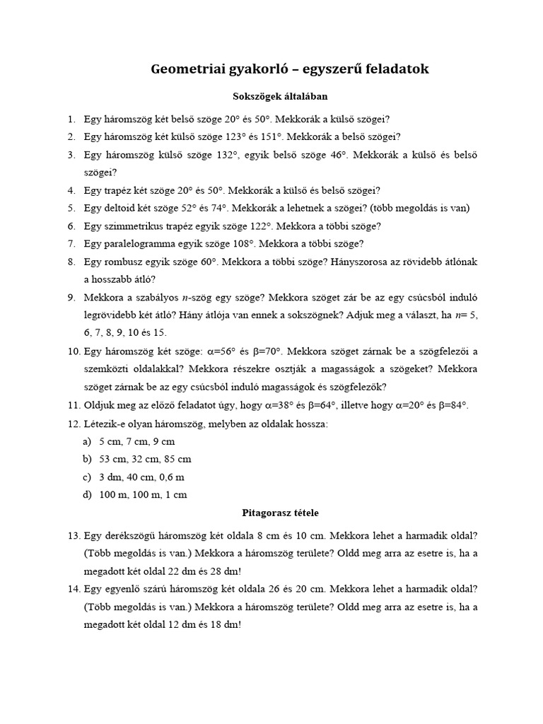 Geometria Gyak - 9 | PDF