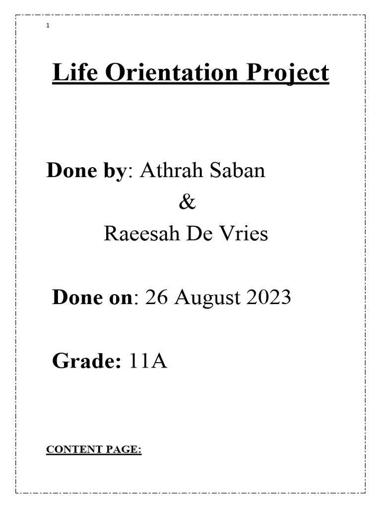 Life Orientation Project | PDF | Fashion | Clothing