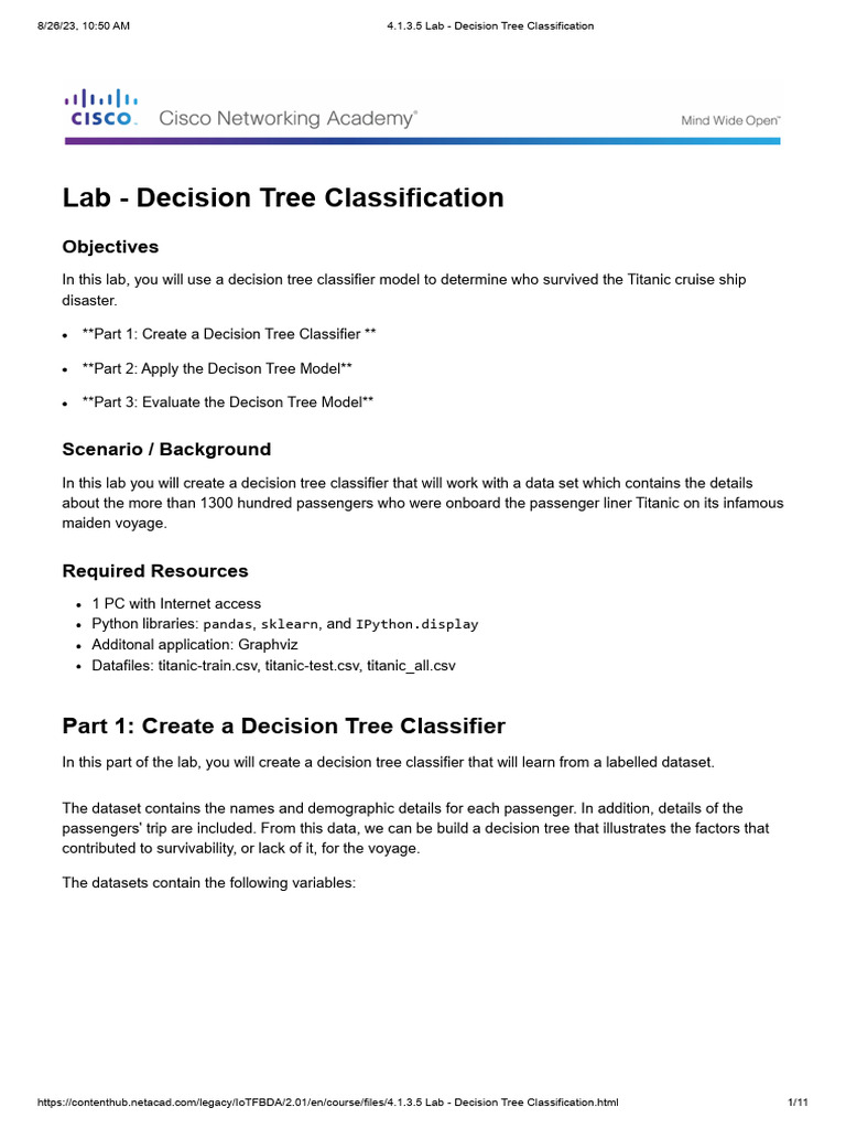 4.1.3.5 Lab - Decision Tree Classification | PDF | Parameter (Computer Programming ...