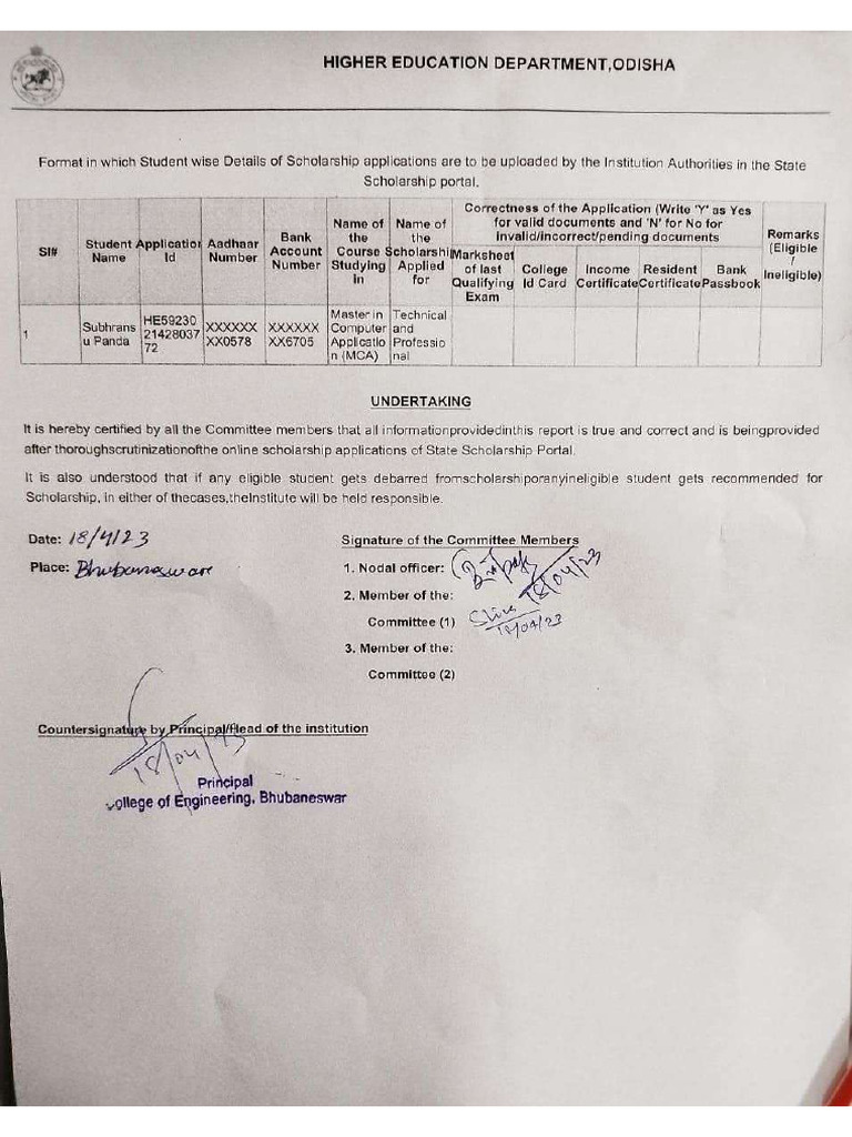 Inst Declaration Certificate | PDF