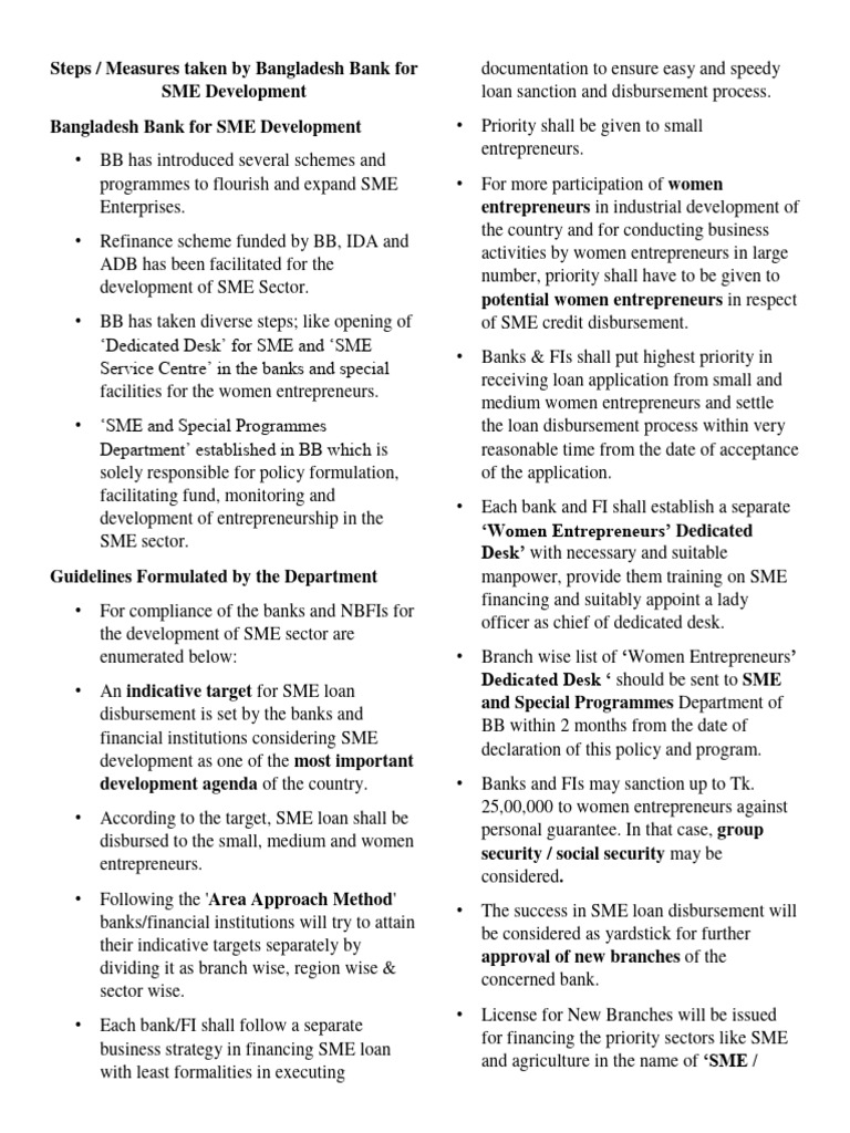 Steps | PDF | Small And Medium Sized Enterprises | Banks