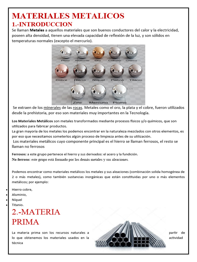 Informe de Materiales Metalicos | PDF | Rieles | Hierro