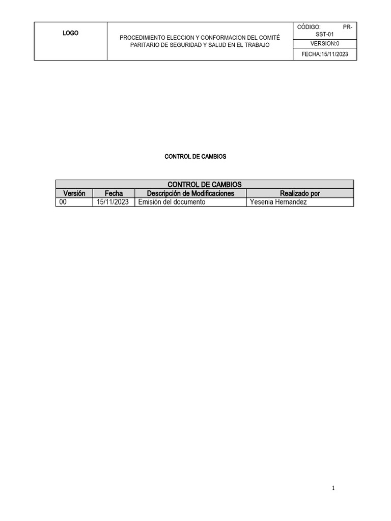 PR-SST-01 Procedimiento COPASST | PDF | Seguridad y salud ocupacional ...