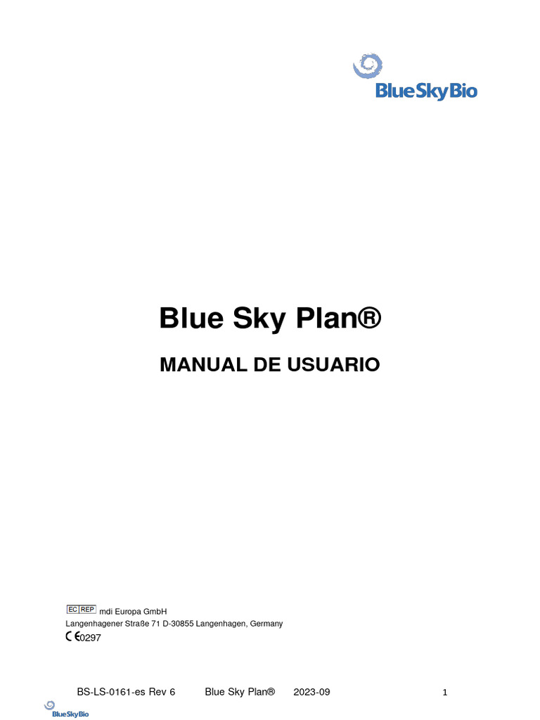 BS-LS-0161-Es - Blue Sky Bio Plan User Manual - Attachment Rev 6 | PDF ...